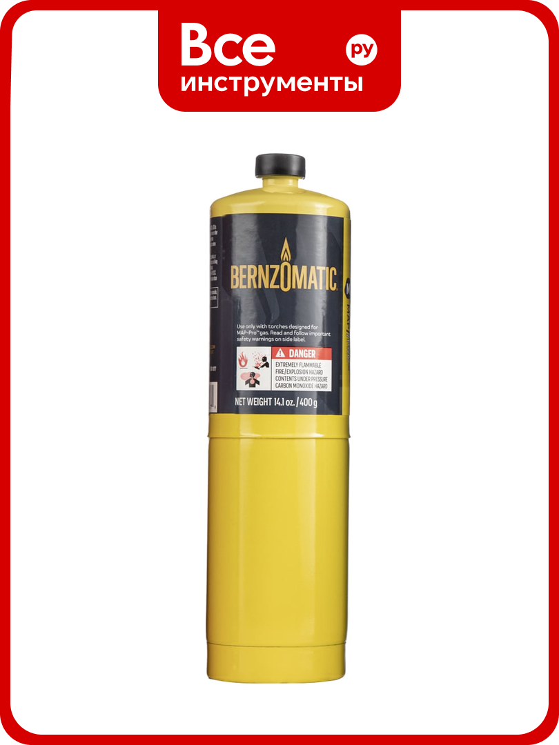 Газовый баллон BERNZOMATIC PRO//MAX 373513, температура пламени 2010°C, для пайки и сварки