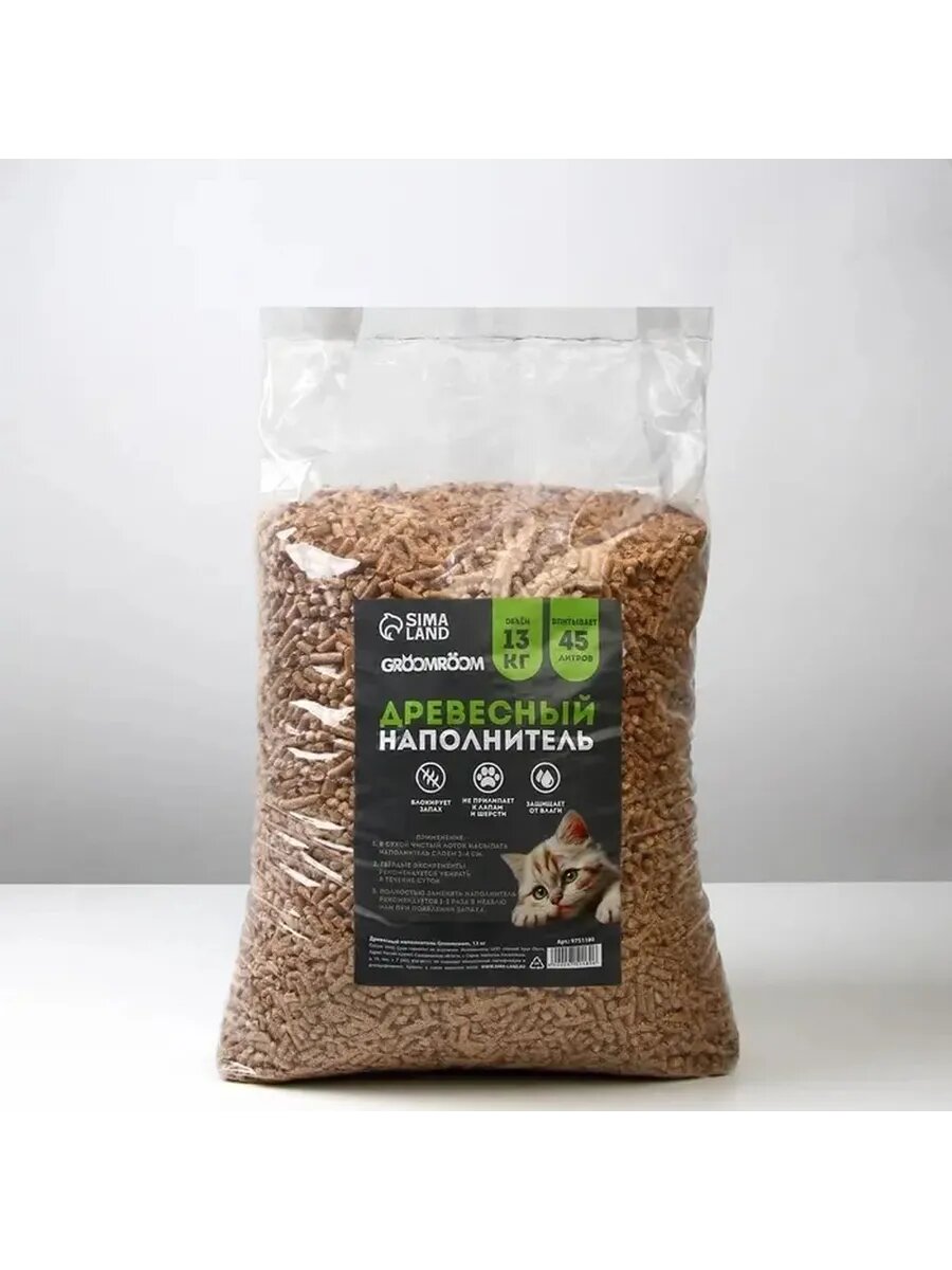 Древесный наполнитель для животных 45 л