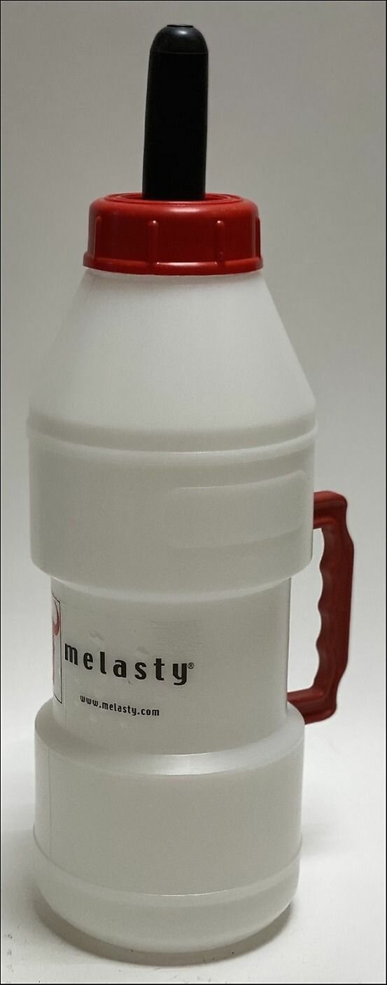 Бутылка Melasty для выпойки, для телят, с соской, пластик, 2.5 л, белая