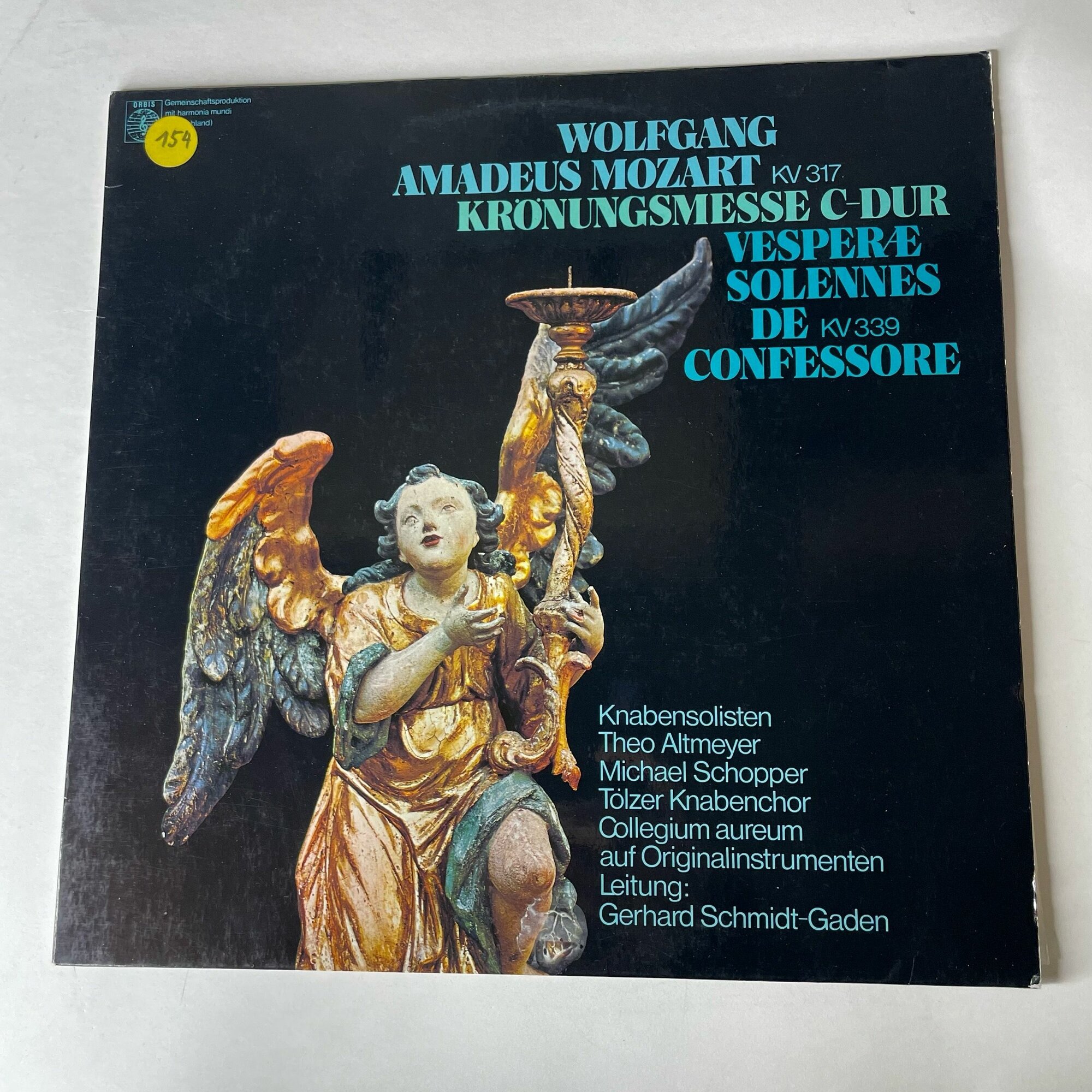 Винтажная виниловая пластинка LP W. A. Mozart, В. А. Моцарт, Kronungsmesse C Dur KV 317, KV 339 (Германия 1975)