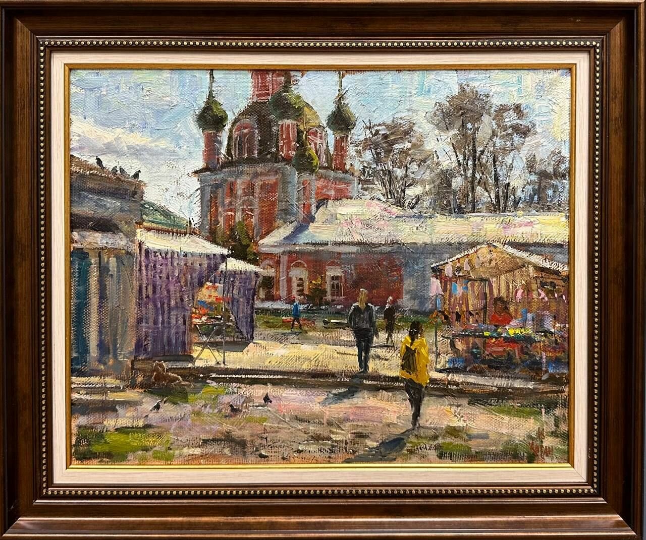 Картина маслом, городской пейзаж "Переславль-Залесский". Холст/Масло. Размер 40х50. Автор Борис Коган.