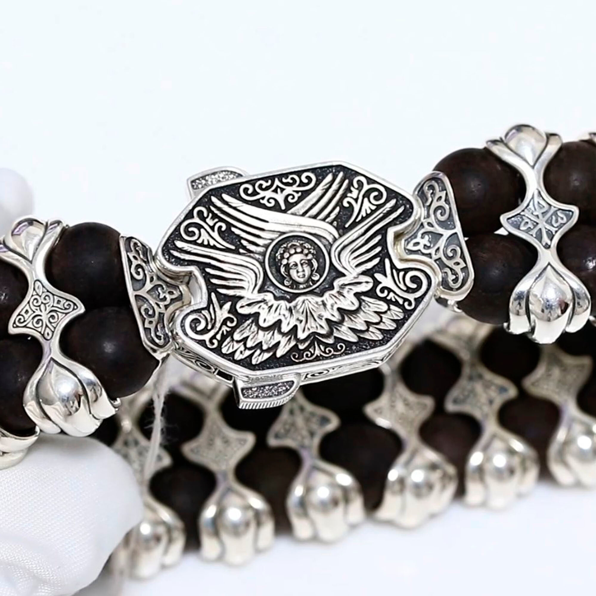 Браслет, серебро, 925 проба, чернение
