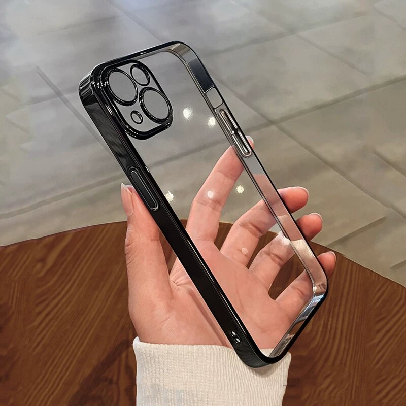 Прозрачный гибкий чехол для Realme GT7 с черной кромкой — ударопрочный, тонкий дизайн