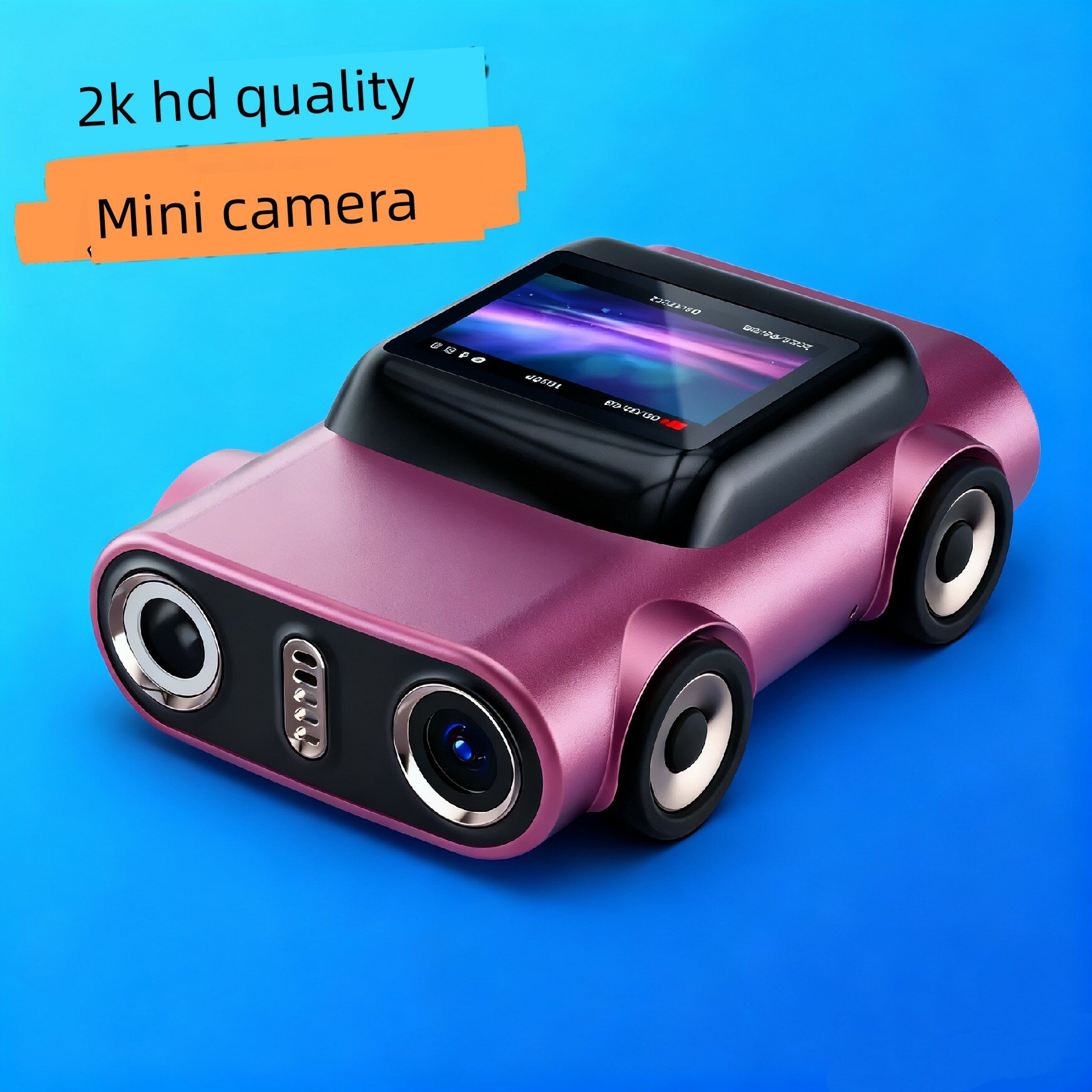 G5S Розовый пендант-камера с 2K HD, 128 ГБ памяти, совместимость с Android (Huawei/Honor), включает SD-чтение