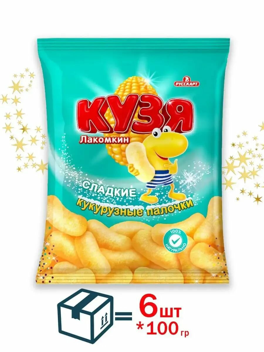 Кукурузные палочки Кузя Лакомкин 100гр
