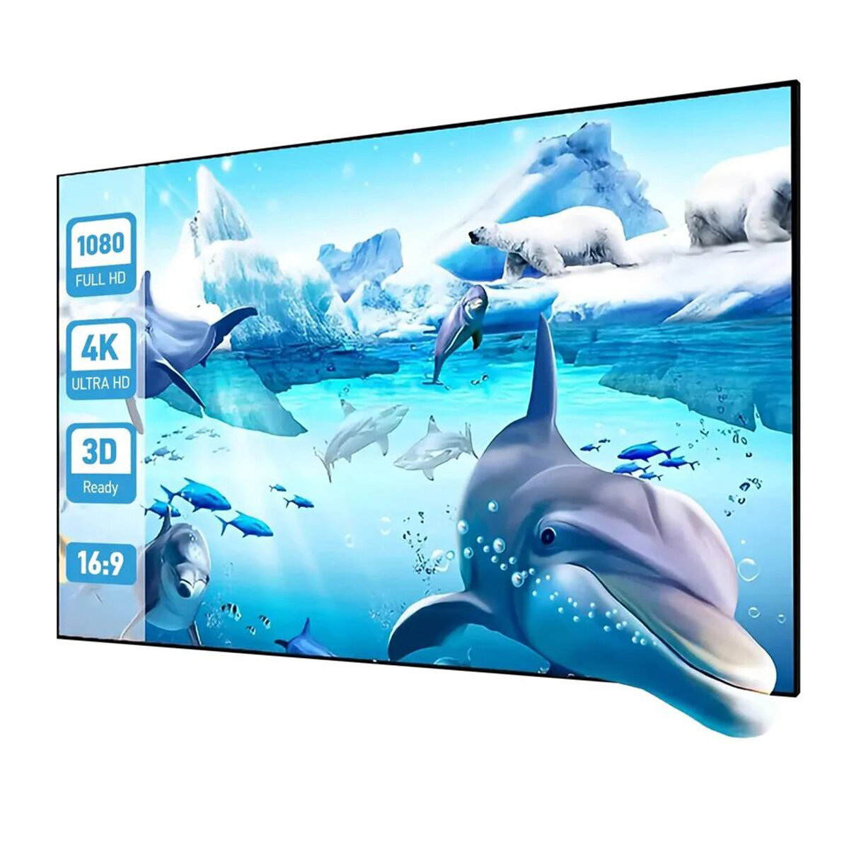 Экран для проектора Cactus Alr Expert CS-PSALRE-224X127-WM, 127x224см, 16:9, настенный, натяжной, черный