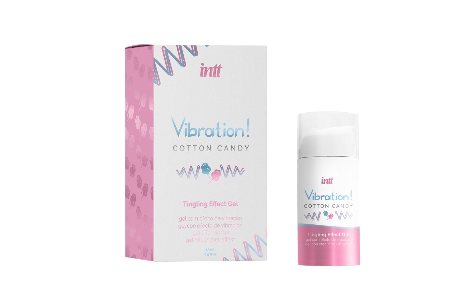 Гель INTT Cotton Candy Vibration, с эффектом вибрации и пульсации, унисекс, 15мл