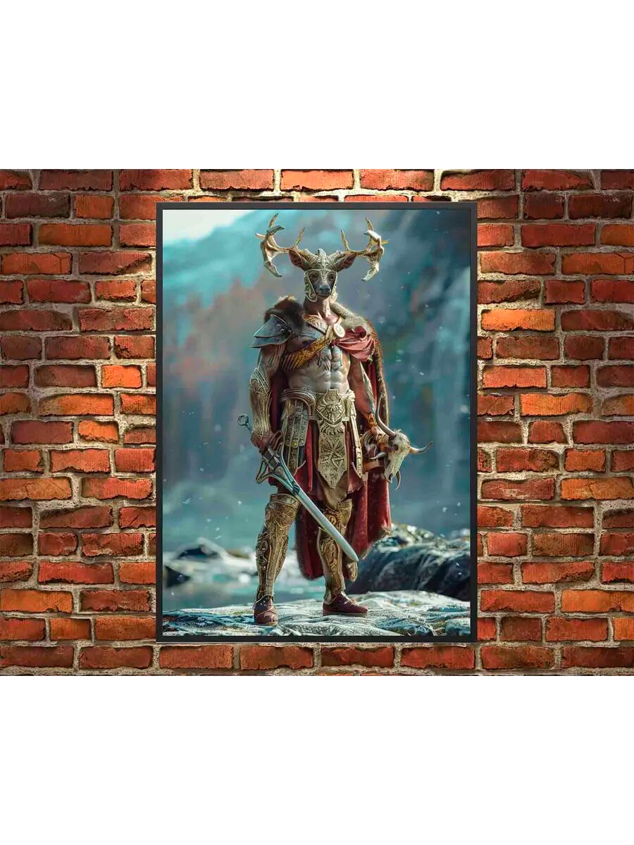 Олень-фермер Гладиатор 1, Плакат 30x42см