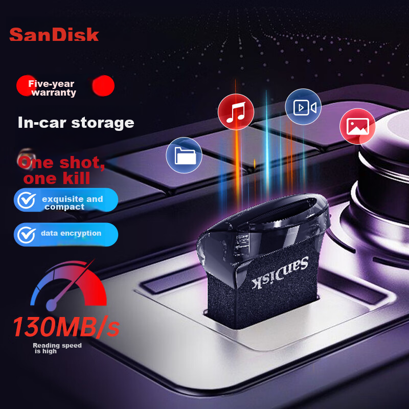 SanDisk 32GB USB3.1 флеш-накопитель черный 130 МБ/с скорость чтения автомобильный зашифрованный портативный