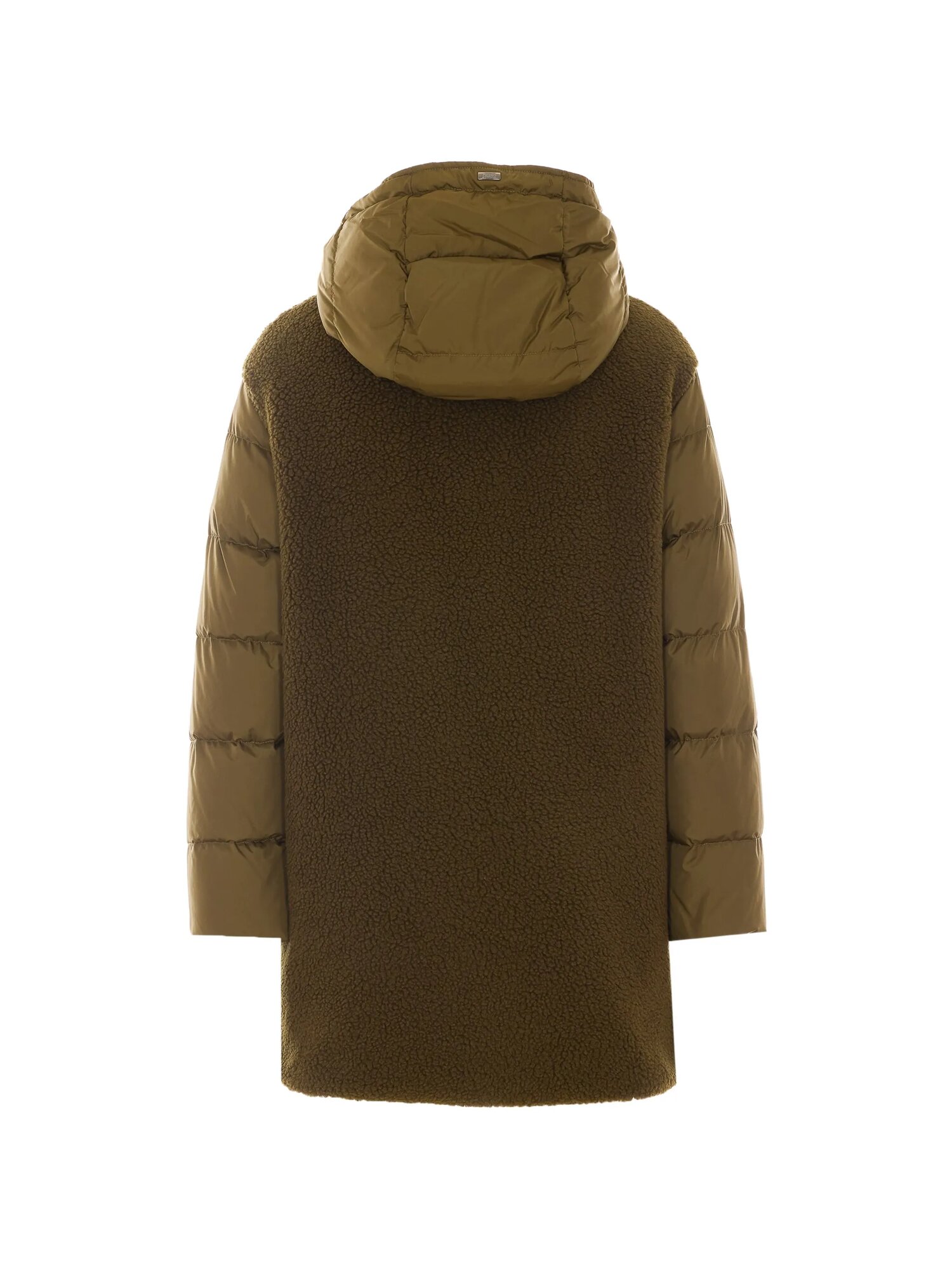 Парка Herno Shearling-detail padded parka, размер 44, зеленый — фото 1