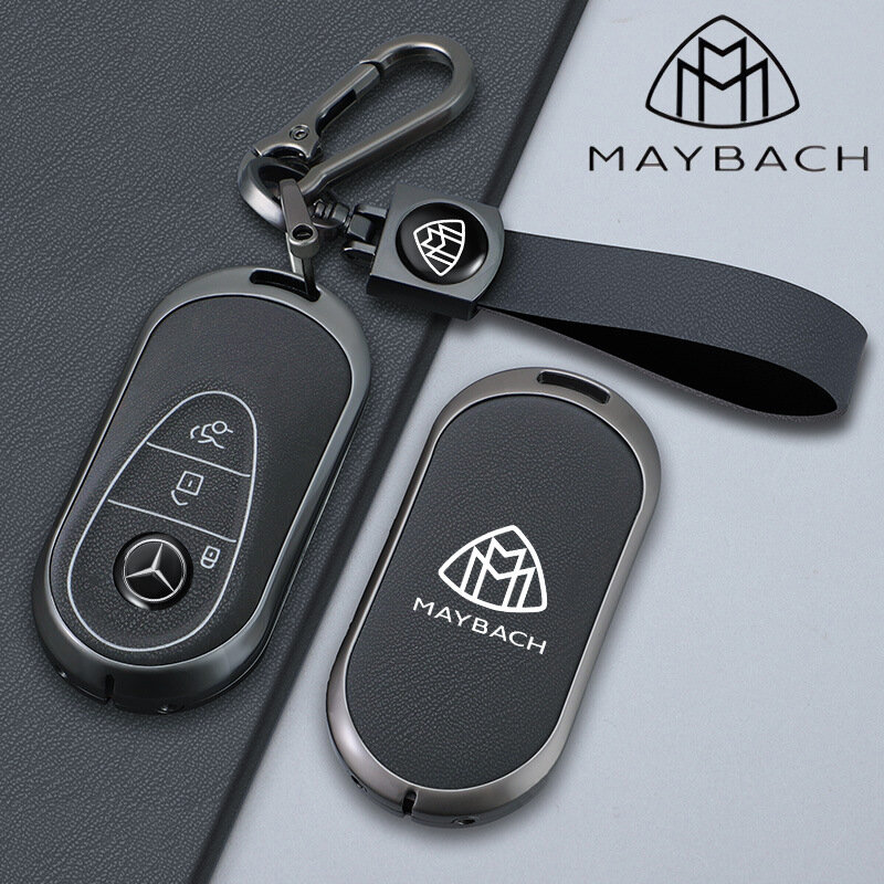 Кейс для ключей Mercedes-Maybach C-Class в оттенке Премиум-Грей с ремешком для моделей S-класса S450L S500L GLS 2024