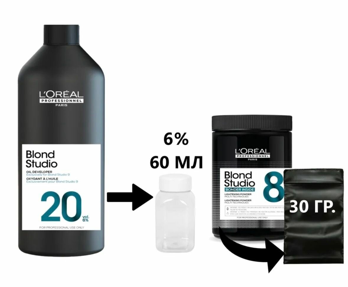 Набор для осветления Loreal Blond Studio 8 оксид 6% 60мл+супра 30гр