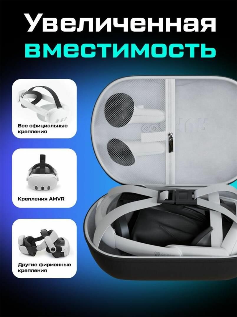 Кейс для VR-шлемов и игровых приставок с защитой, подходит для Oculus Quest 2,3,3S, PICO 4, Ultra и Apple Vision Pro. Аксессуар для игр