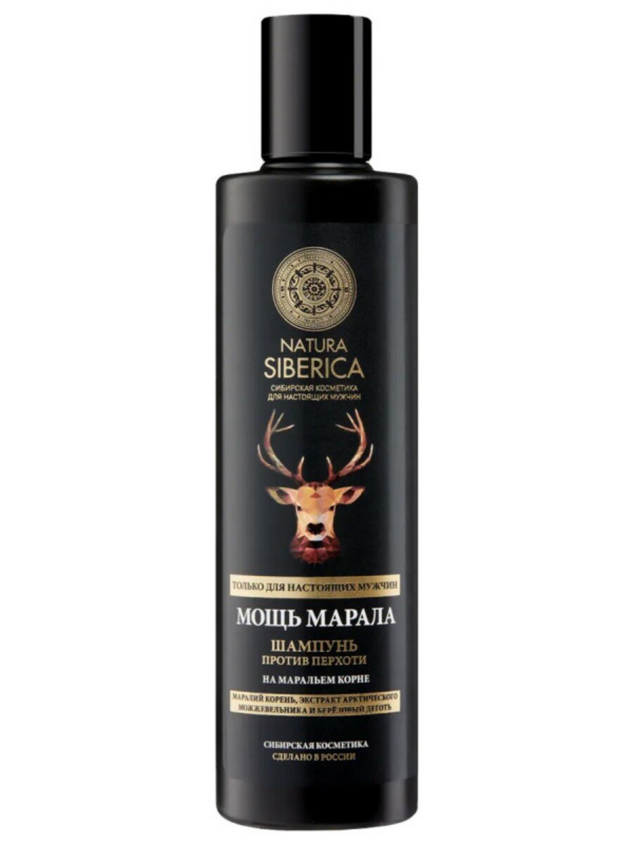 Шампунь Natura Siberica Men Шампунь против перхоти для мужчин Мощь Марала, 250 мл