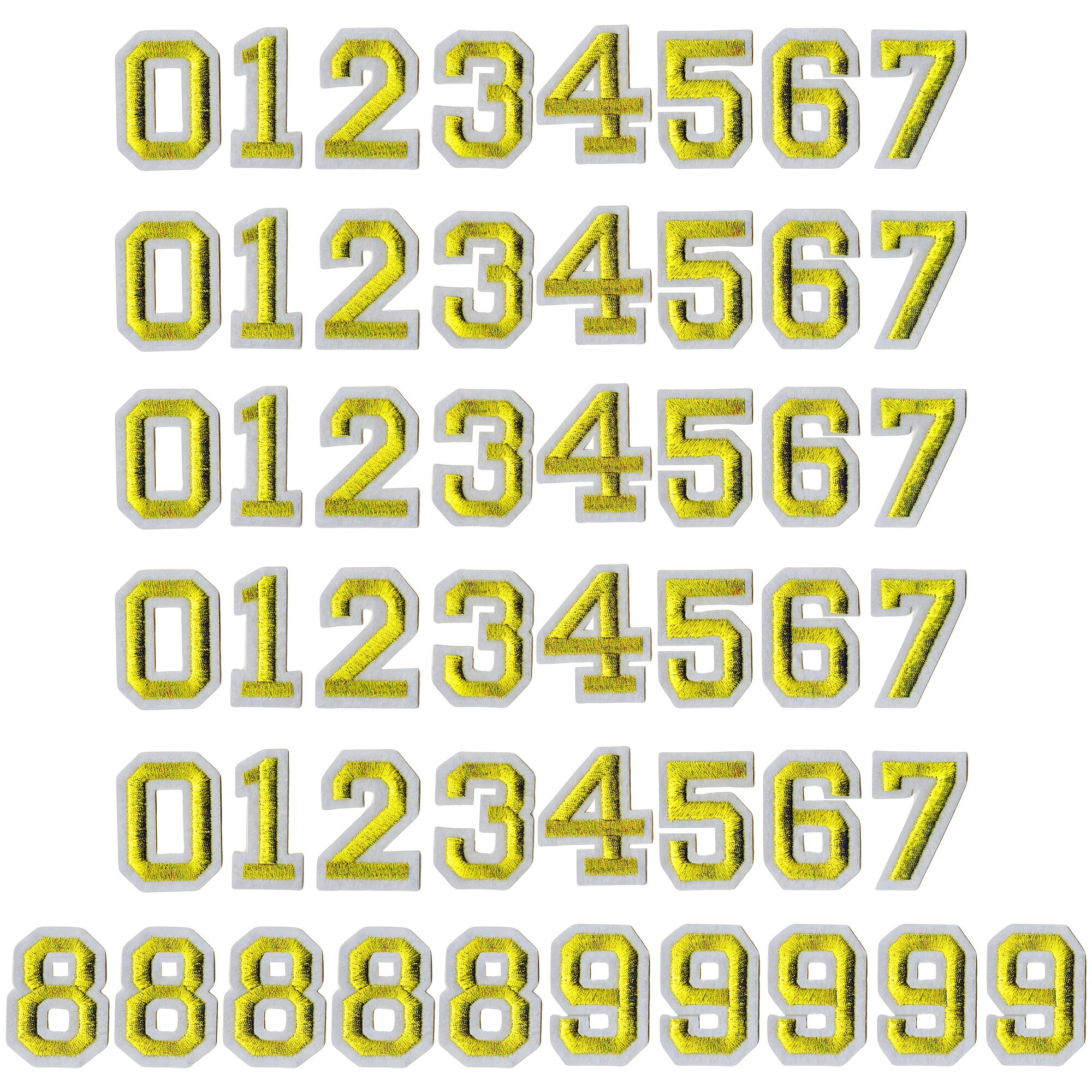 Вышитые нашивки с цифрами Golden, набор 50 шт. для одежды, курток, брюк, джинсовой ткани, головных уборов, декоративный патч