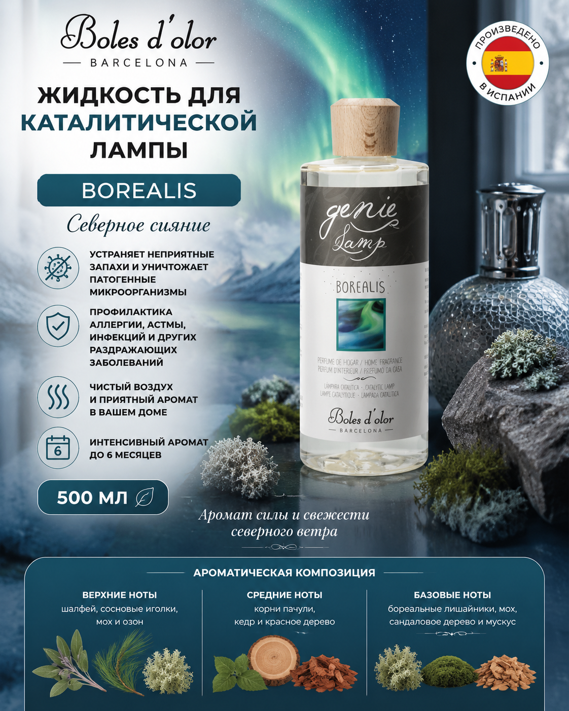 Boles d'olor / Жидкость для каталитической лампы 500мл Северное сияние / Borealis