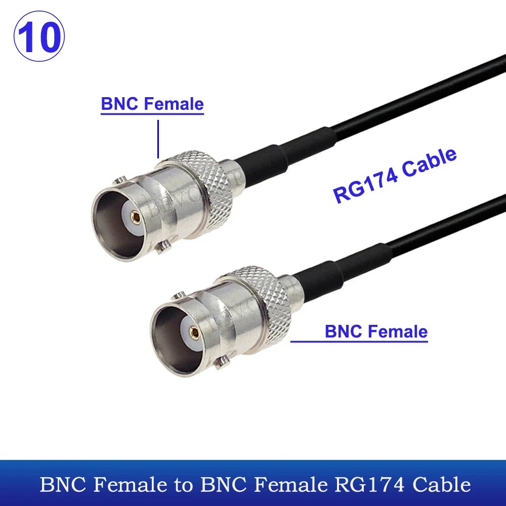 BEVOTOP RG-174 BNC штекер-BNC кабель 50 Ом 25CM, BNC M to BNC BH F