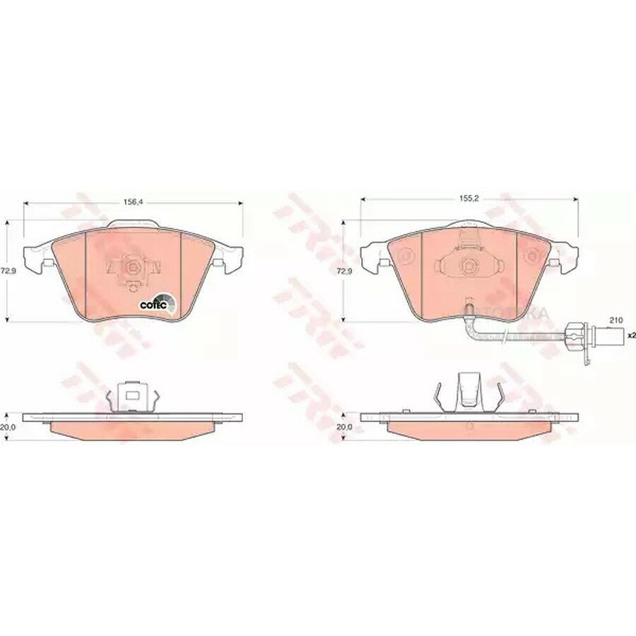 Колодки торм пер Audi A4/A6 01- TRW GDB1659
