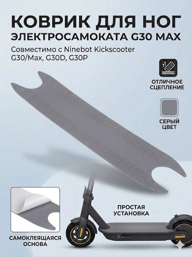 Коврик для электросамоката Ninebot Max G30 противоскользящий, резиновая накладка на деку самоката силиконовая OZ-HMPH