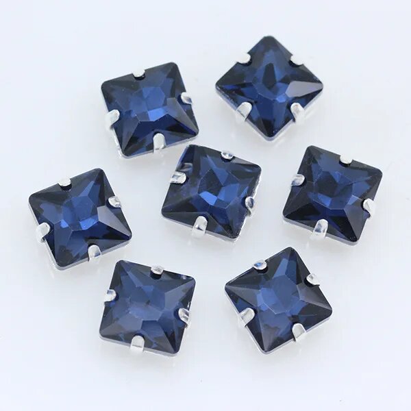 Стразы квадратные синие Ink blue