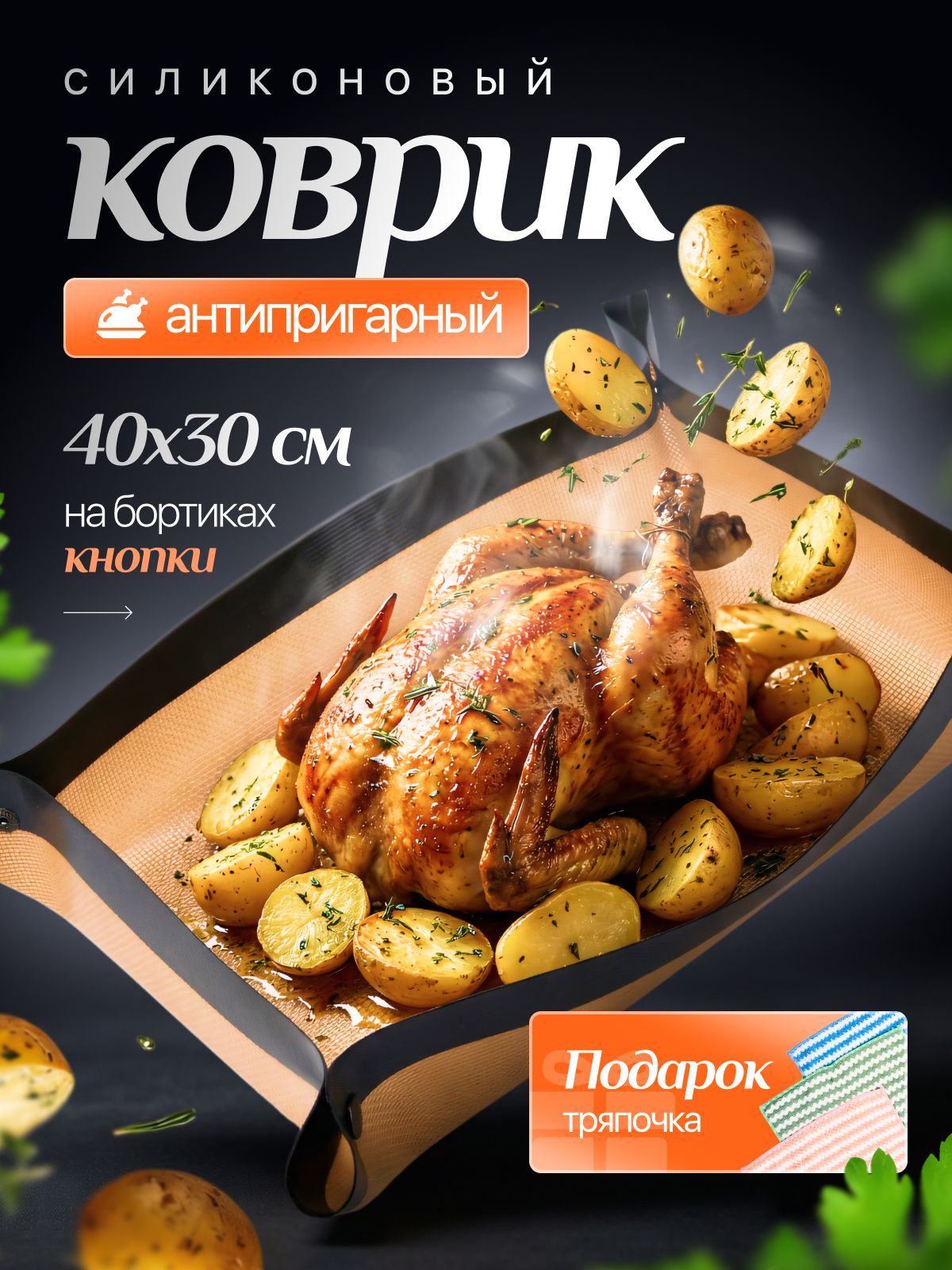 Силиконовый коврик для выпечки и запекания подложка для духовки лист для выпечки коврик для духовки