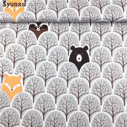 Хлопковая ткань Syunss для patchwork 50x160 см Серый, NO.07