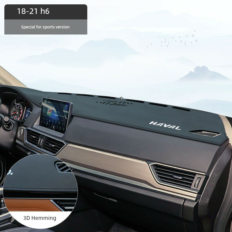 3D-шовный солнцезащитный чехол для приборной панели Haval H6 Sport Edition 2018-2021, из ультра-файбер кожи,