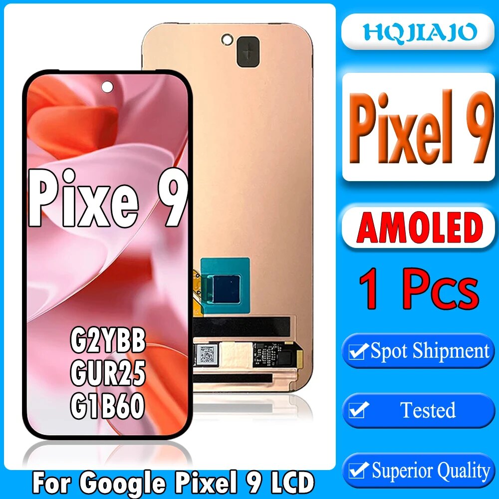 6,3 "AMOLED для Google Pixel 9, ЖК-дисплей, преобразователь сенсорного экрана в сборе, замена для Google G2YBB GUR25 G1B60, ремонт ЖК-дисплея