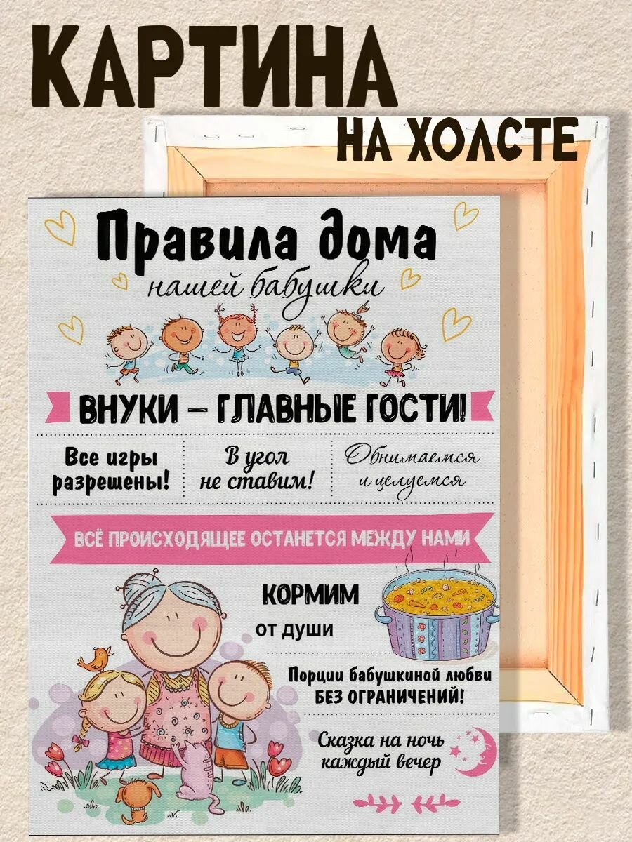 Картина на стену Правила бабушки и дедушки