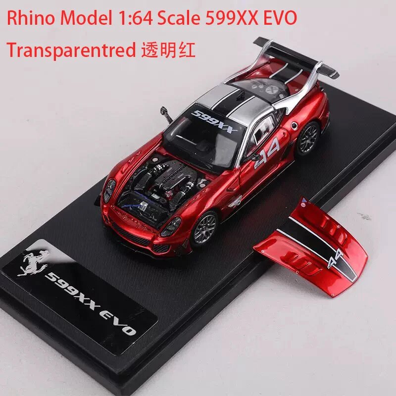 Rhino Model 599XX EVO 1:64, Transparent Red