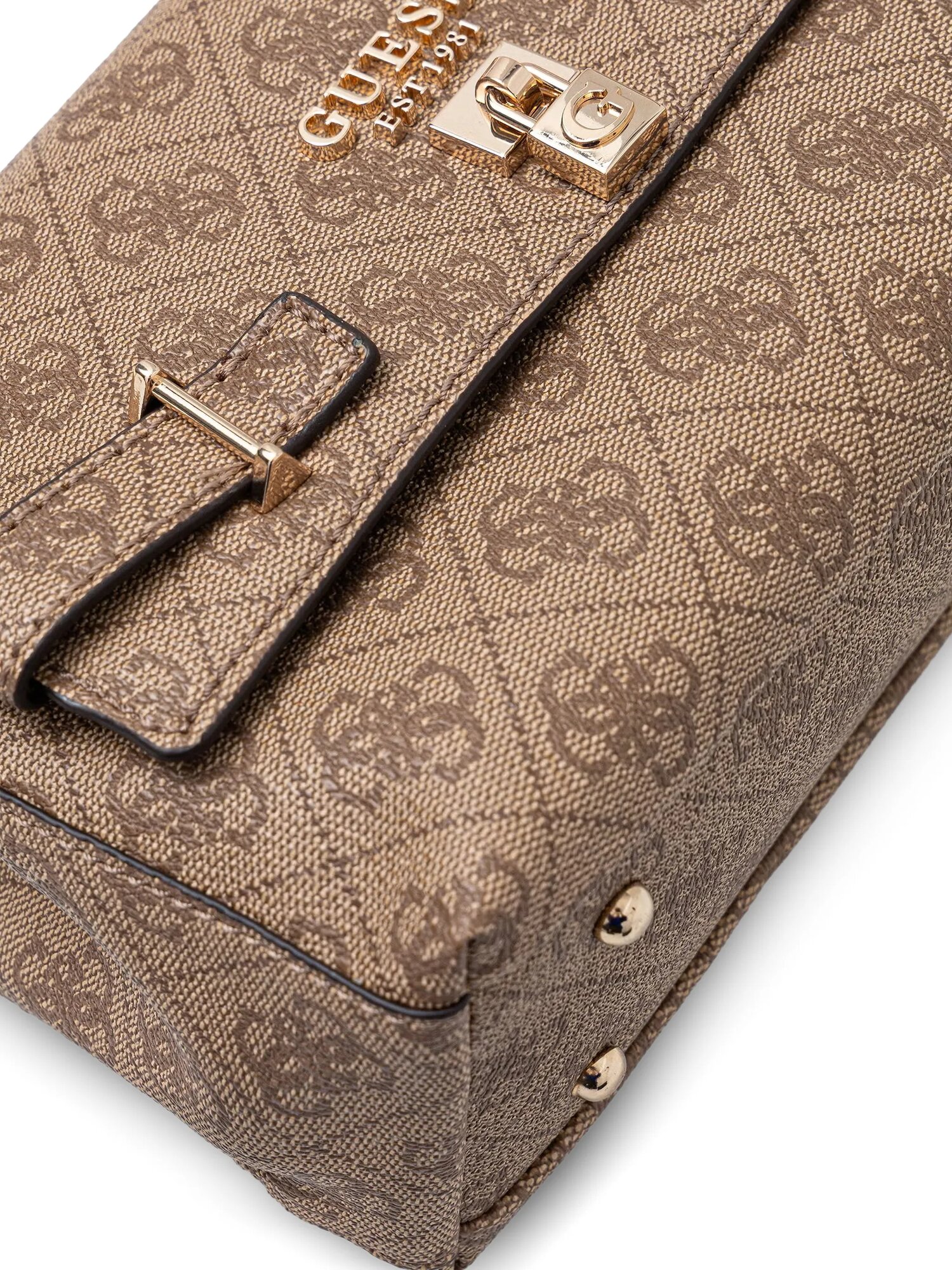 Сумка GUESS Monogram-pattern shoulder bag, brown — фото 1