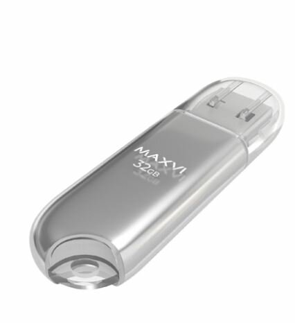 USB Flash Maxvi P1, 32 Гб, серебристый, [FD32GBUSB20C10P1]
