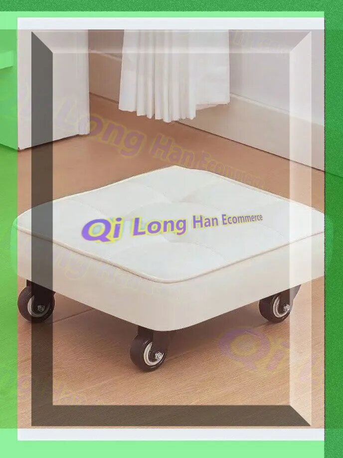 Табурет Qi Long Han Ecommerce, 1 шт, квадратный, темно-коричневый, искусственная кожа