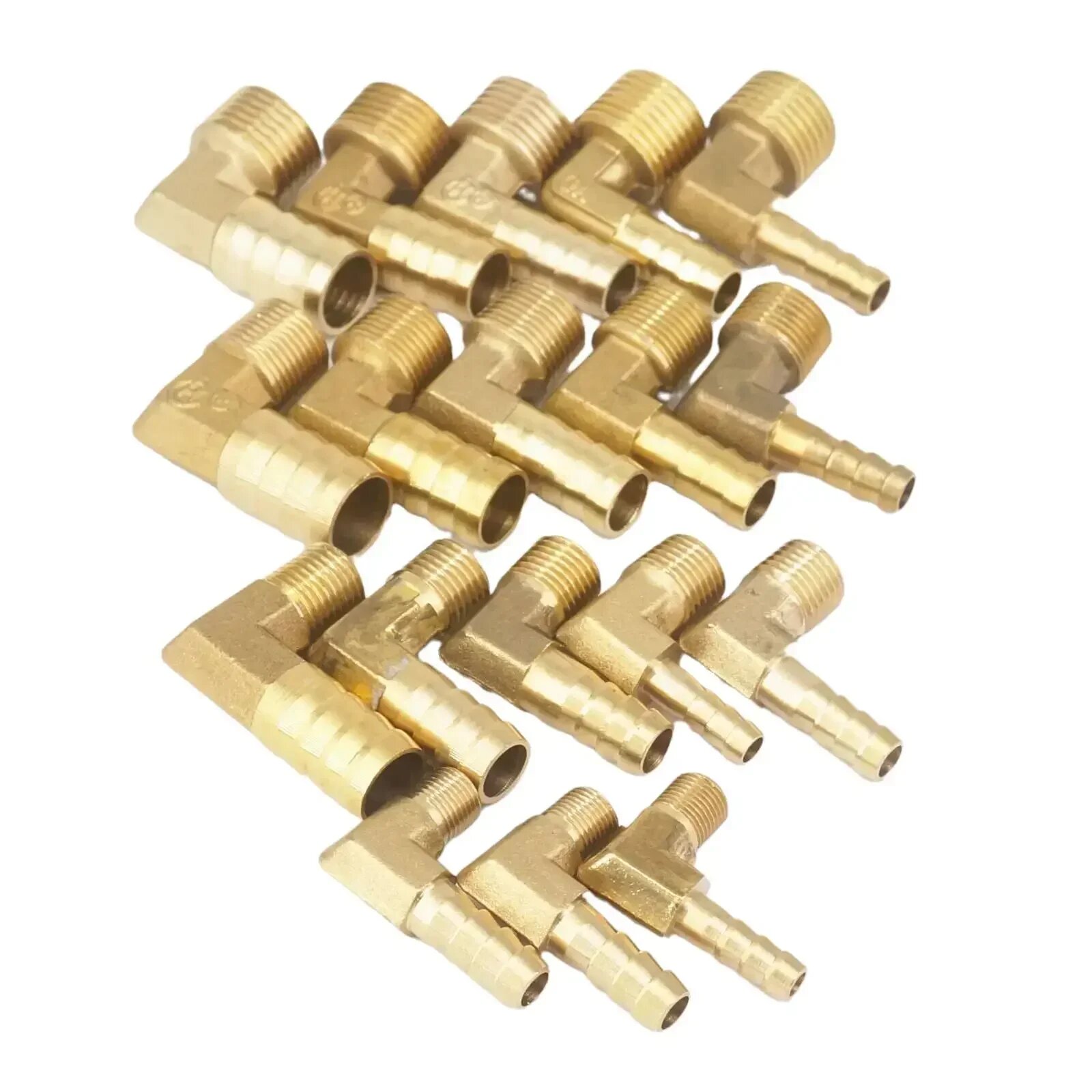 Угловой фитинг латунный M14x1.5-10mm Barbed