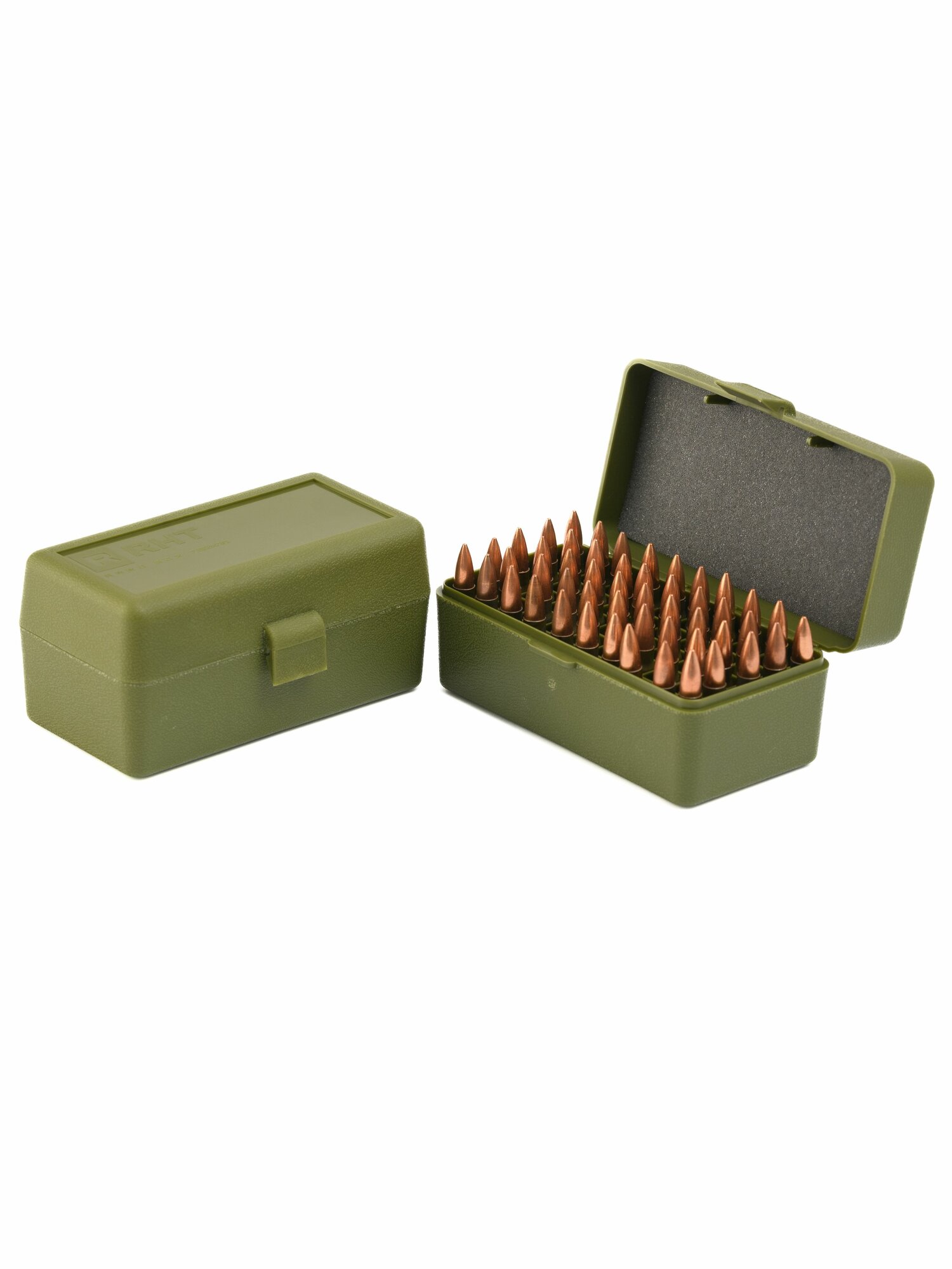 Набор из 2 коробок на 50 патронов 7.62x39, .366 ТКМ RHT Ammo Box (зеленый)