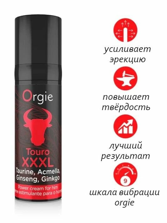 Возбуждающий крем Orgie Touro, для мужчин, разогревающий, 15мл
