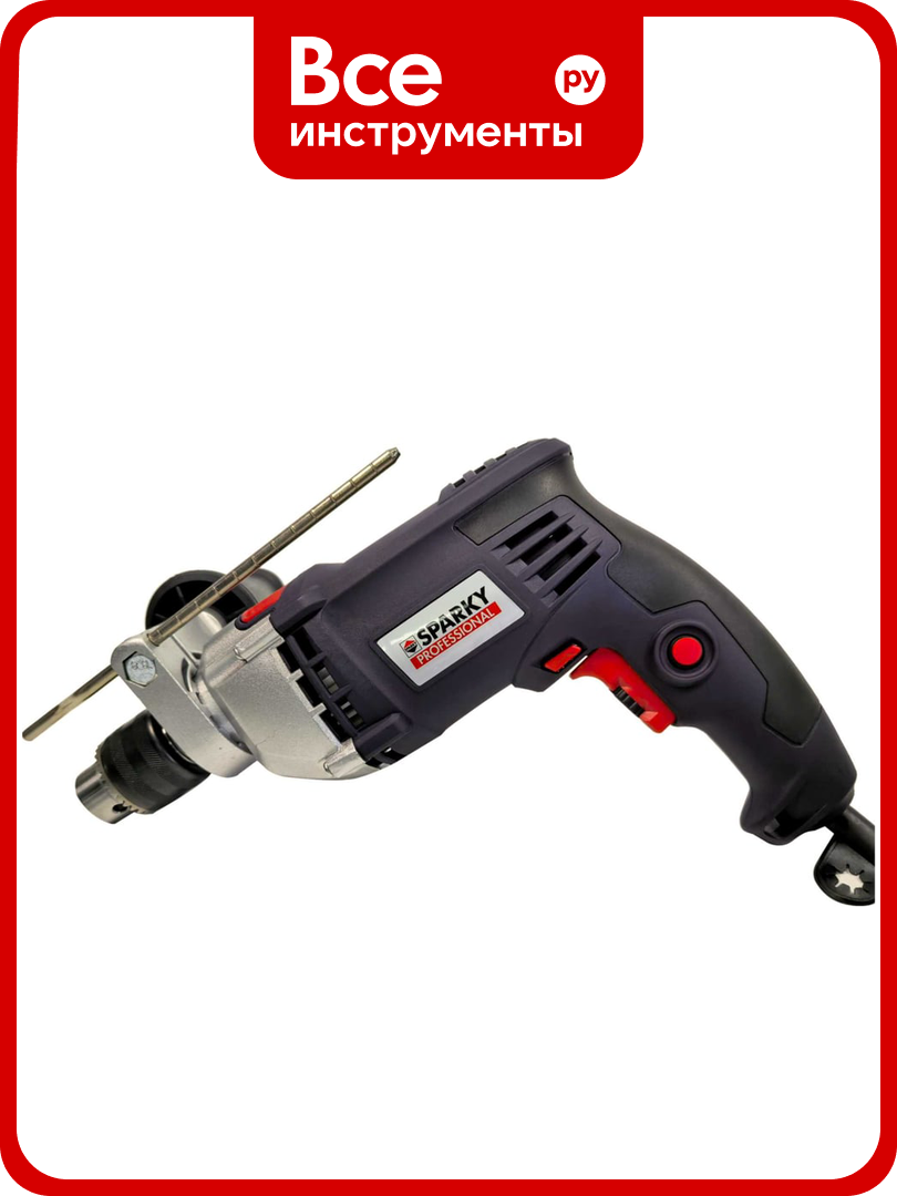 Дрель электрическая SPARKY BUR 160E с алюминиевым корпусом, ударным механизмом и регулировкой скорости, профессиональная