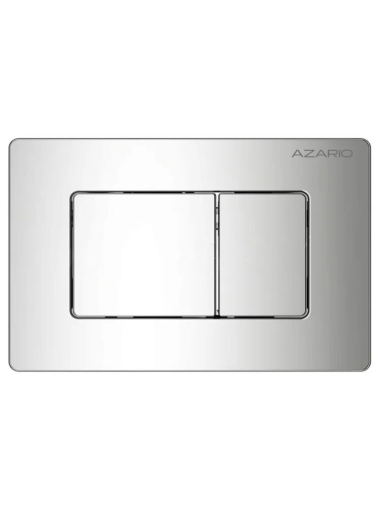 Кнопка смыва для унитаза AZARIO NEW-TS AZ-SS-003-CH хром, глянцевая, кнопка для инсталляции, из нержавеющей стали, двойной смыв