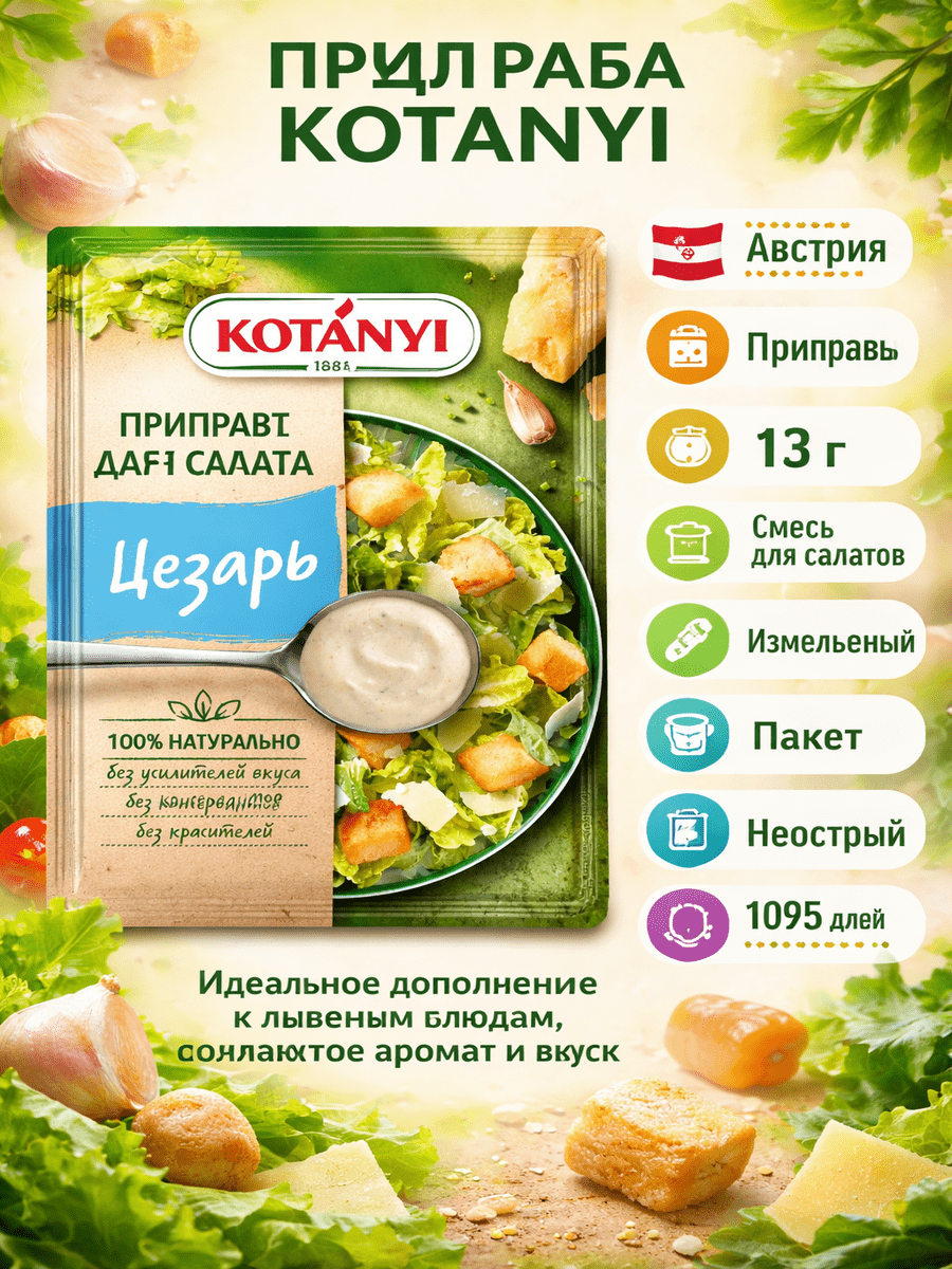 Приправа Kotanyi Для салата Цезарь, 13г x 2 упаковки