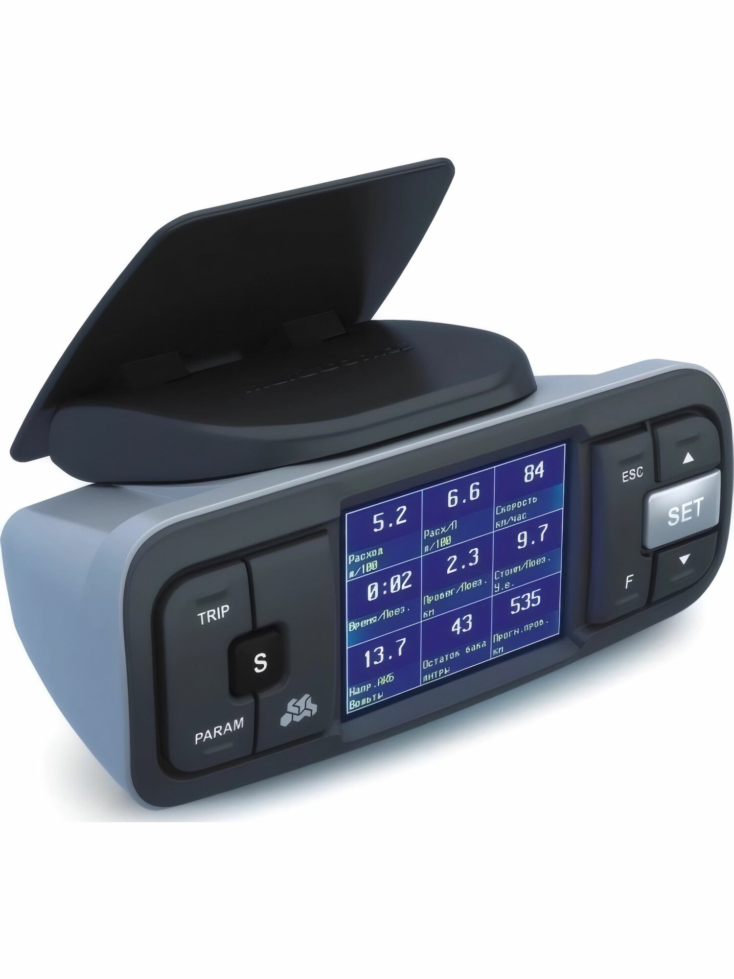 Бортовой компьютер Multitronics VC755 (аналог VC731) - ЖК дисплей 2.4 дюйма, голосовой синтезатор речи, крепление на лобовое стекло, поддержка всех современных и оригинальных протоколов диагностики