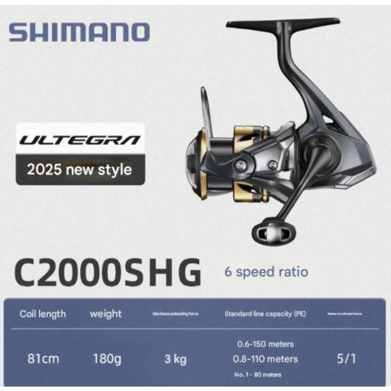 2025 SHIMANO ULTEGRA Спиннинговое колесо, катушка для дальней рыбалки Luya, катушка для ловли на камнях, рыболовные снасти для борьбы с морем