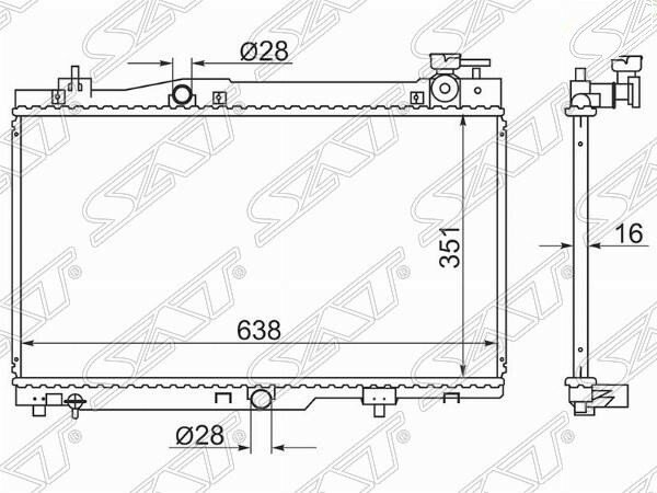 Радиатор SAT CH0005 Chery indiS S18D 11-16 / QQ6 S21 06-11