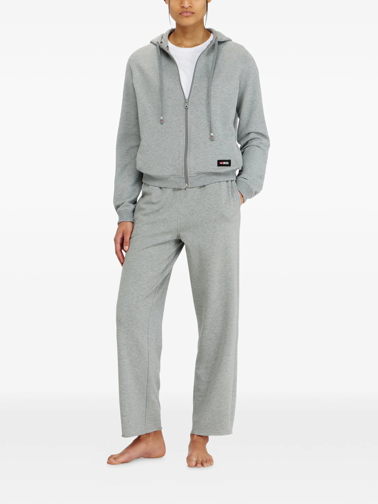 Худи DIESEL Zip-up drawstring hoodie, размер S, , grey — фото 1