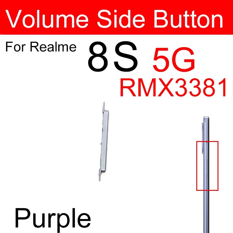 Кнопки регулировки громкости для OPPO Realme 8 8Pro 8i 8S 5G 9Pro, боковые кнопки регулировки громкости вверх и вниз, запасные части