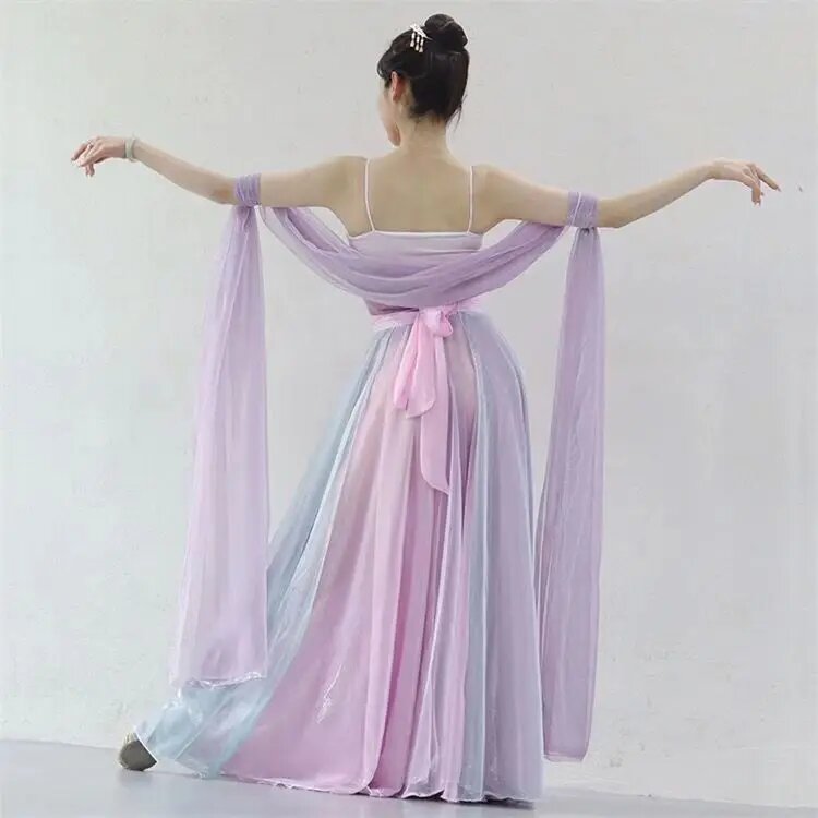 Танцевальное платье Hanfu фиолетовое, полиэстер