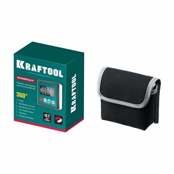 Уровень-уклономер электронный KOMPAKT 34687 KRAFTOOL 4х90, магнитный