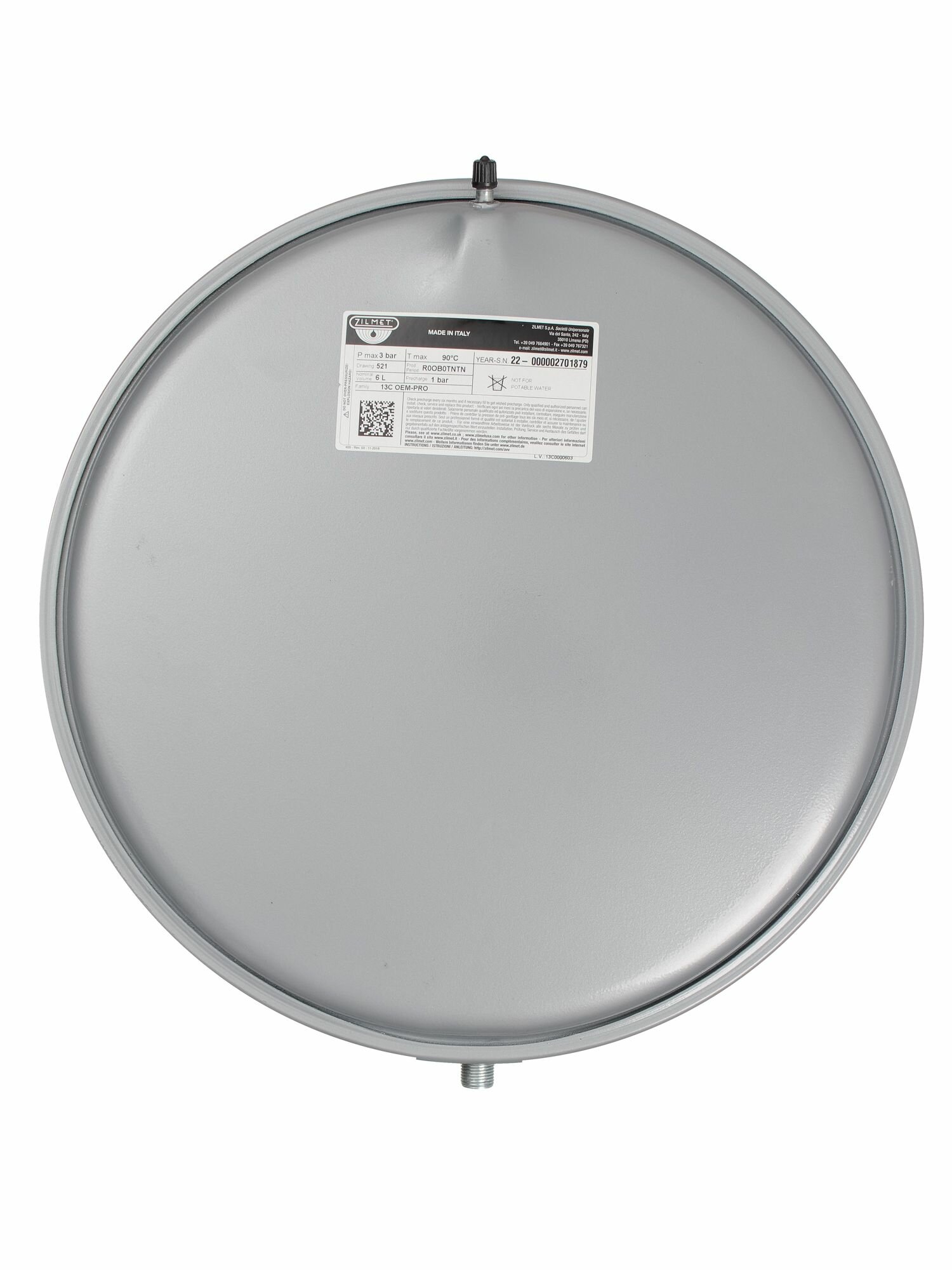 Расширительный бак Zilmet (Италия), 6л, резьба 3/8, для котлов ARISTON. 998616