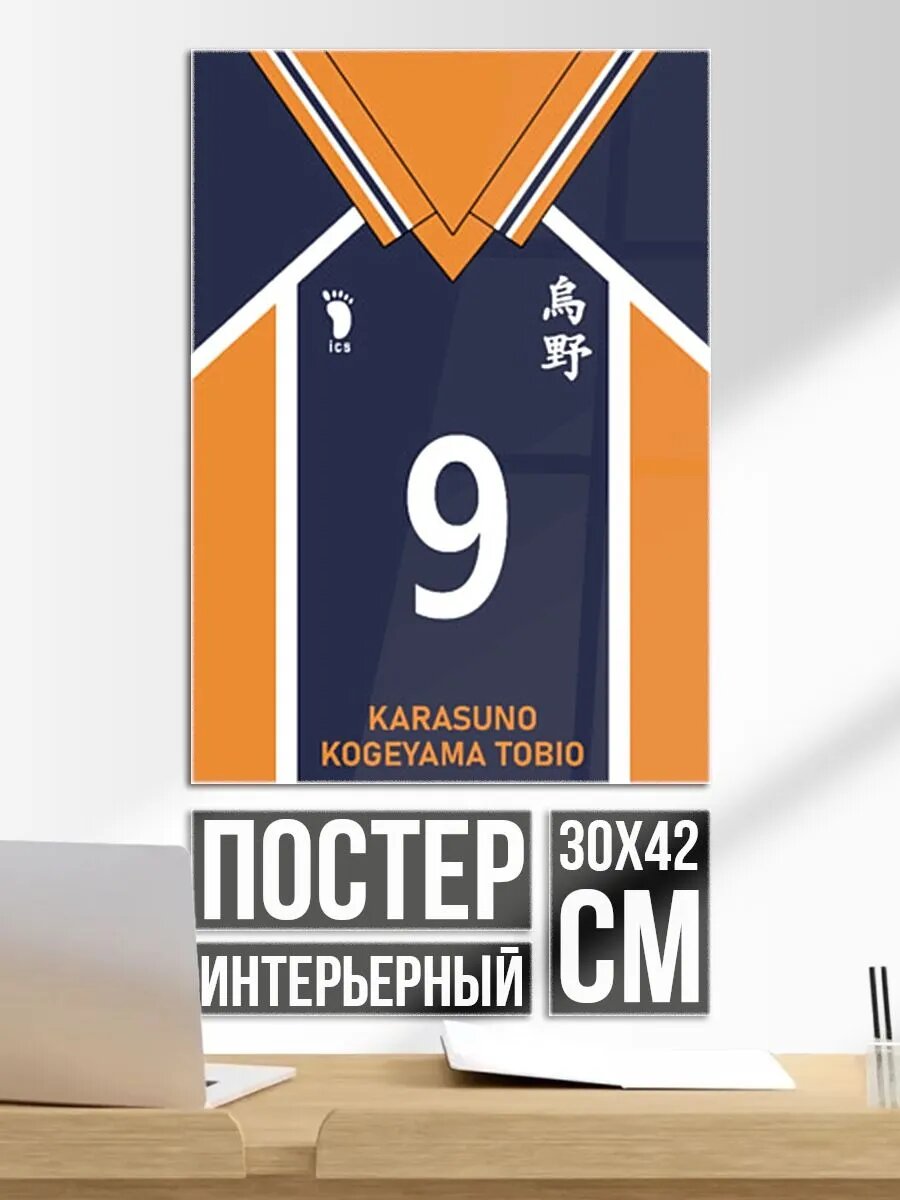 Постер на стену Karasuno 9 форма Карасуно