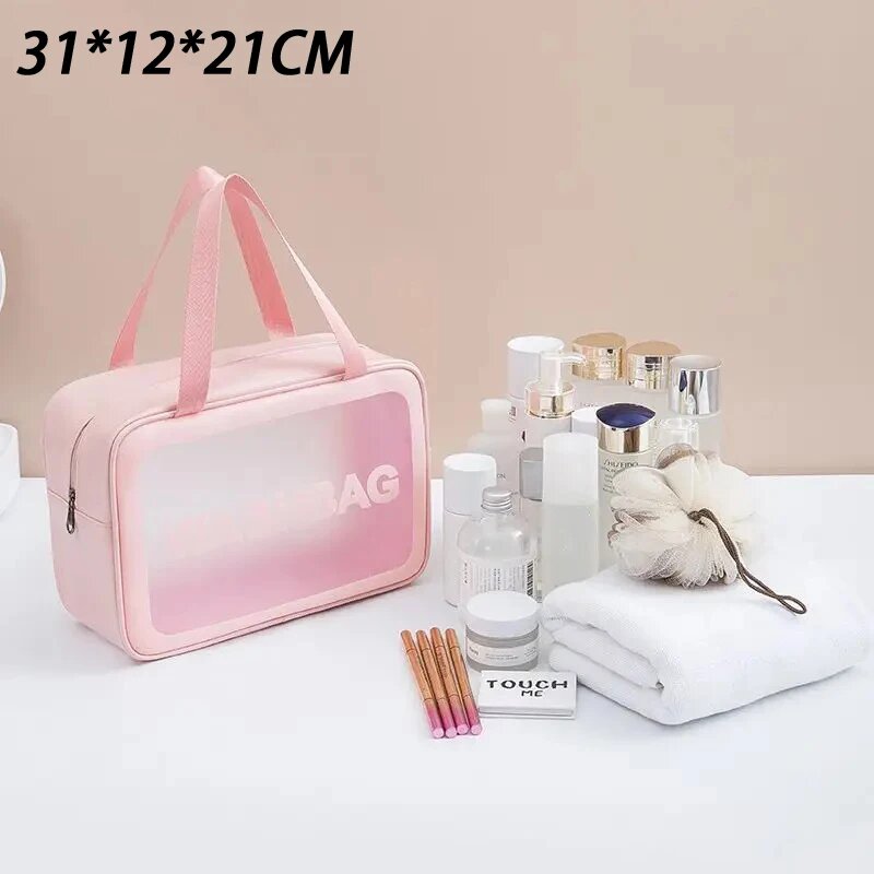 Прозрачная косметичка для душа и бассейна Розовый, L, Pink