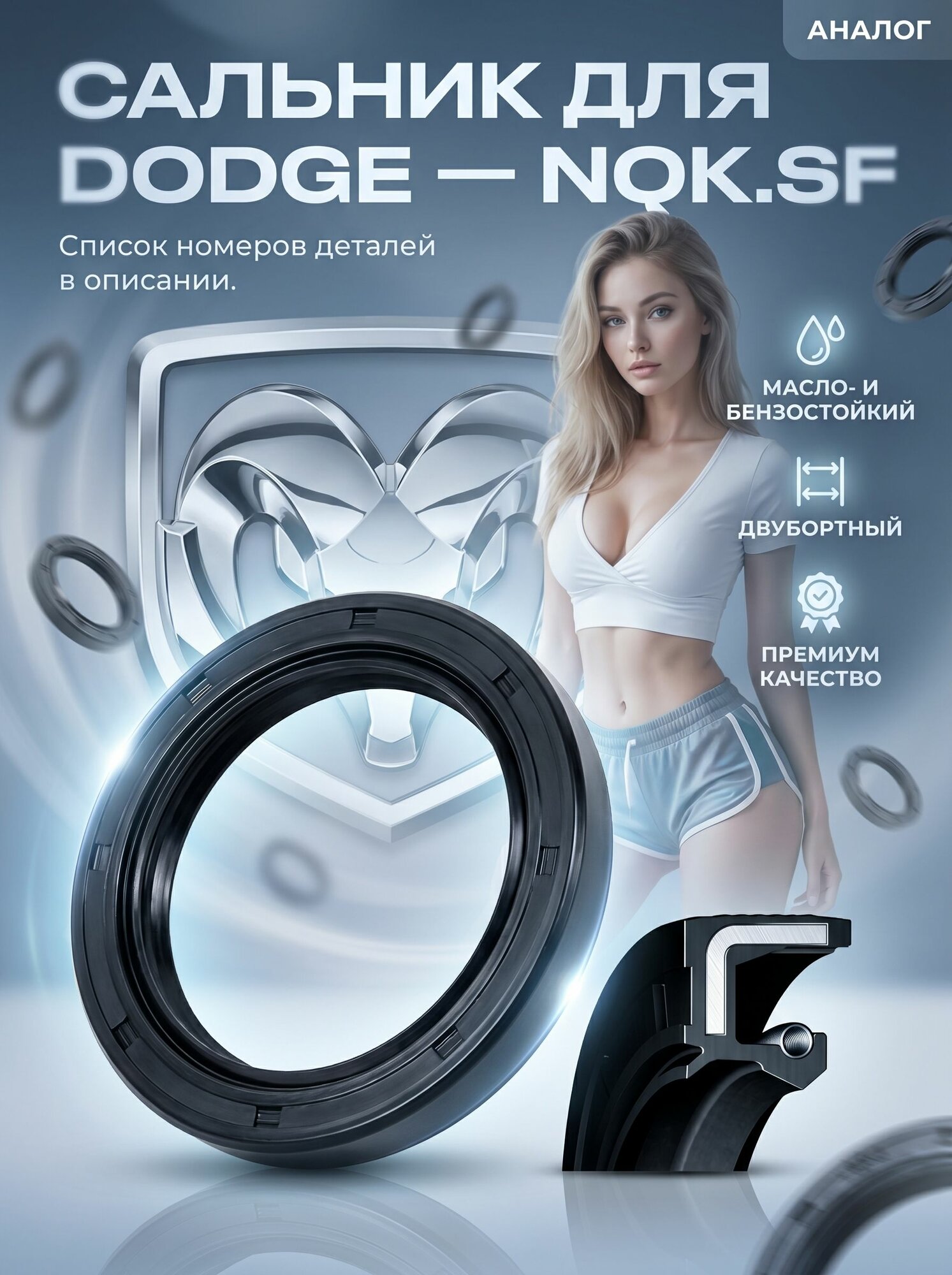 Сальник коленвала 815409700 - NQK.SF на DODGE CALIBER